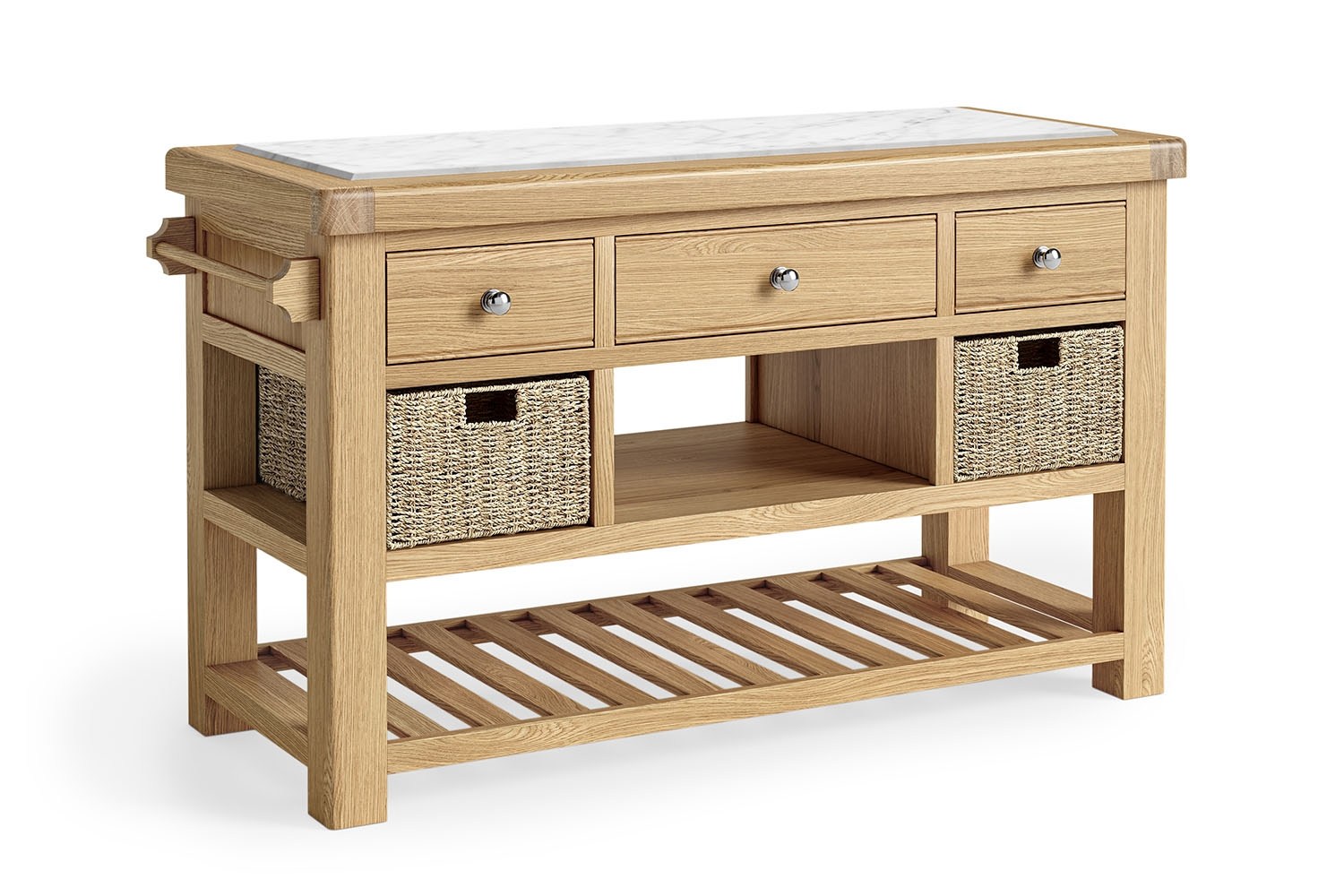 Normandy Portland Country Oak Large Kitchen Island Unit | Furniture World