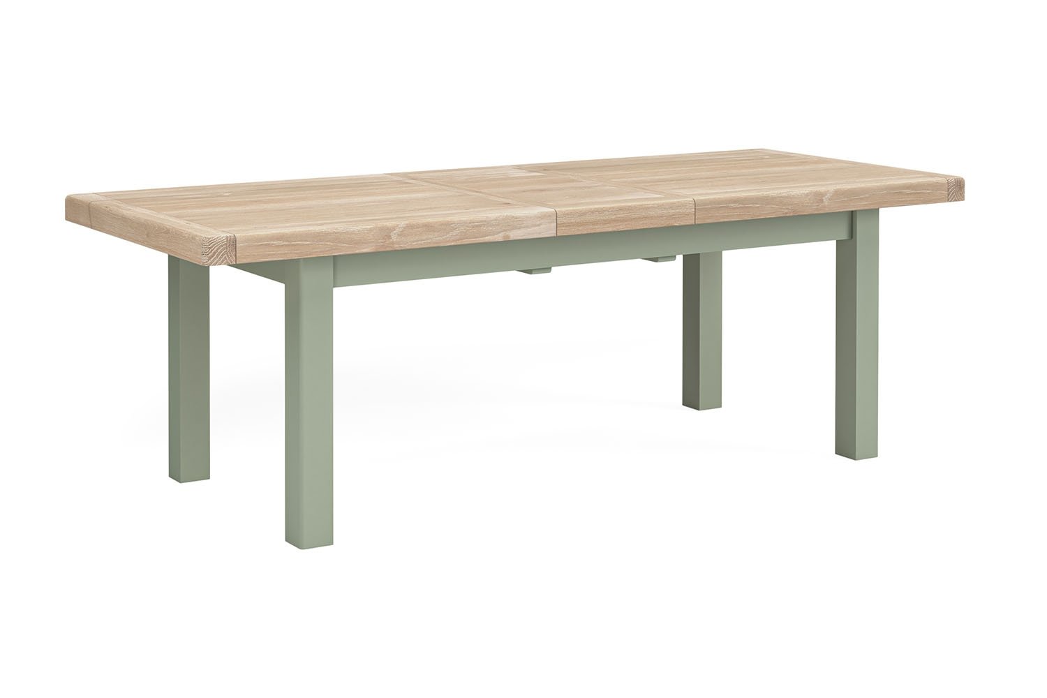 Salcombe Painted Oak Sage Green Large Extending Dining Table ...
