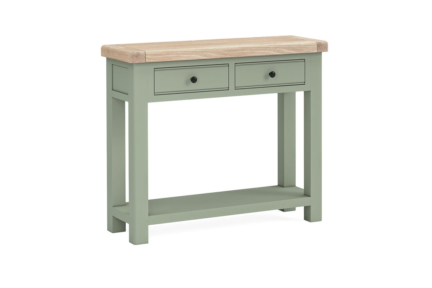 Salcombe Painted Oak Sage Green Console Table - Penzance | Furniture World
