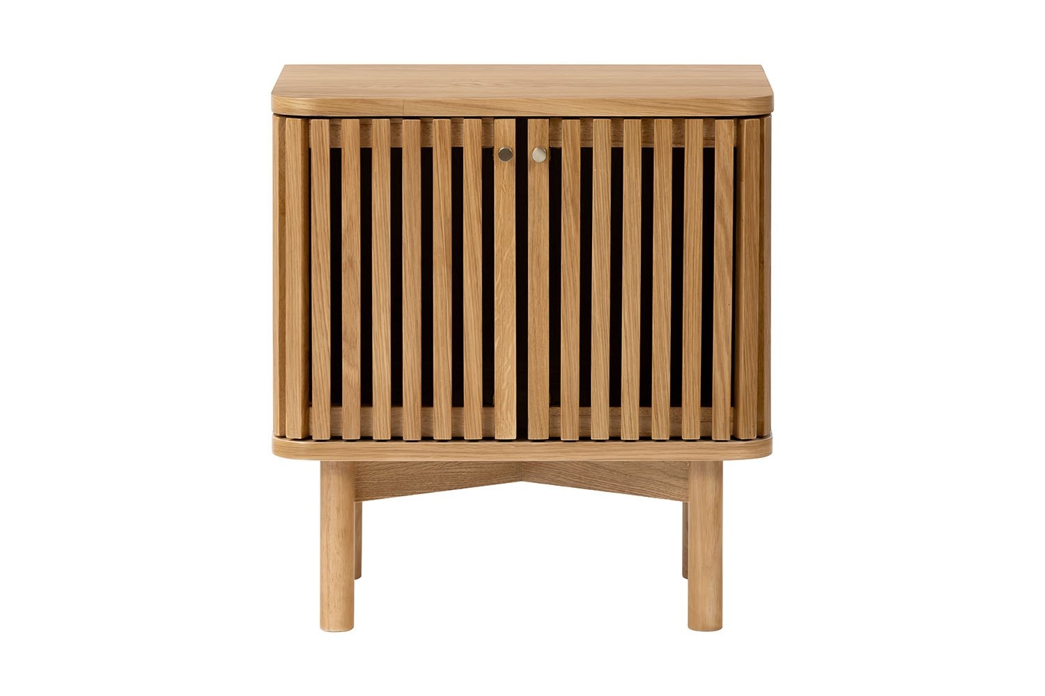 Soho Natural Oak Slatted Bedside Table - Shorwell | Furniture World