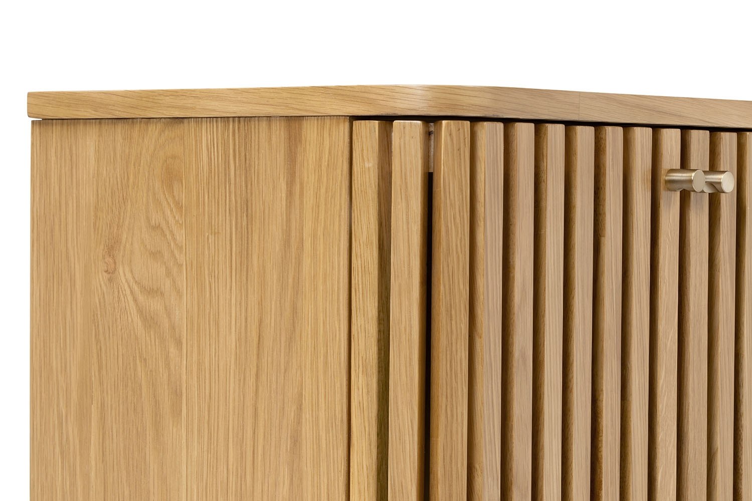 Soho Natural Oak Slatted 3 Drawer Bedside Table - Shorwell | Furniture ...