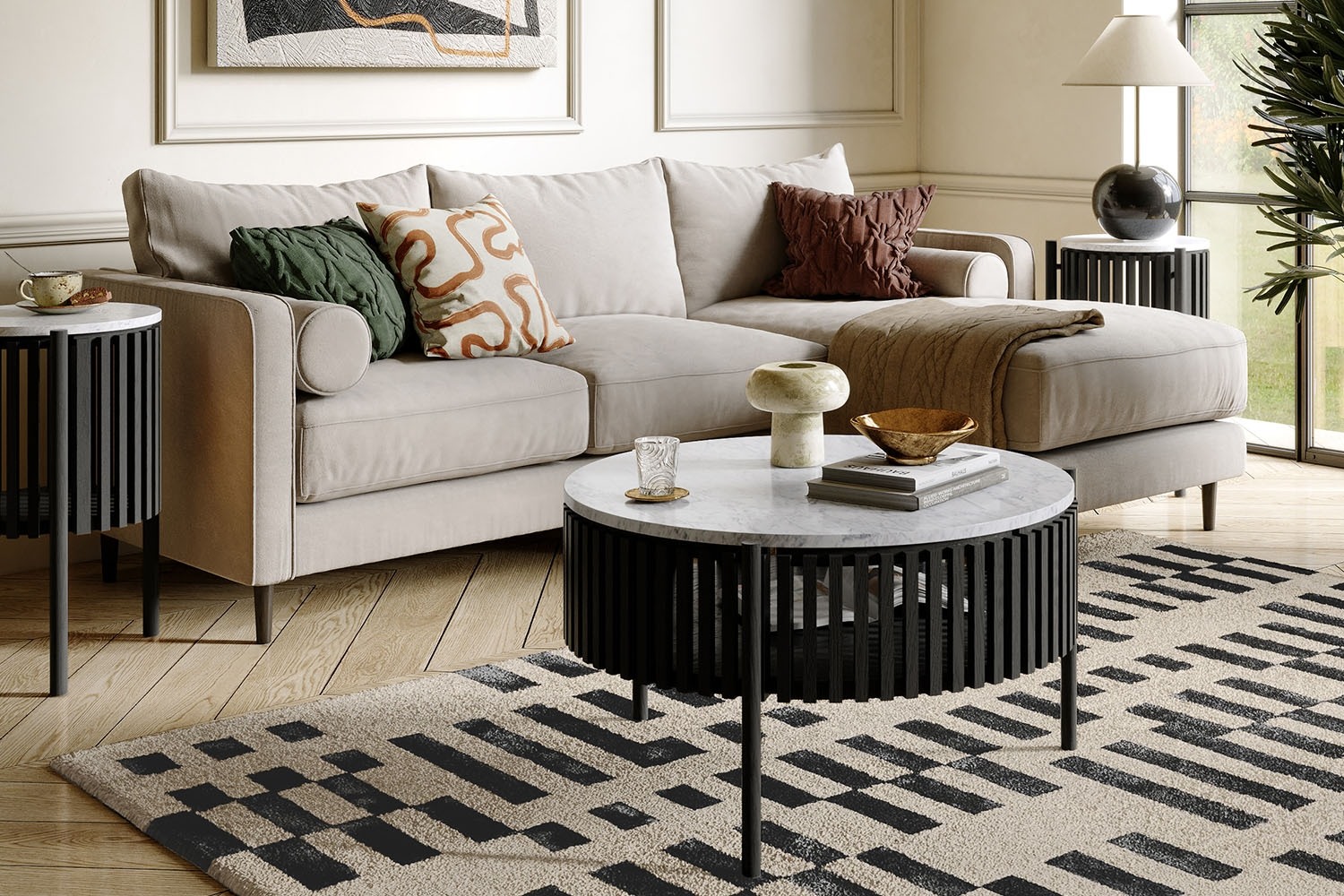 Soho Black Oak Slatted Story Coffee Table - Shorwell | Furniture World
