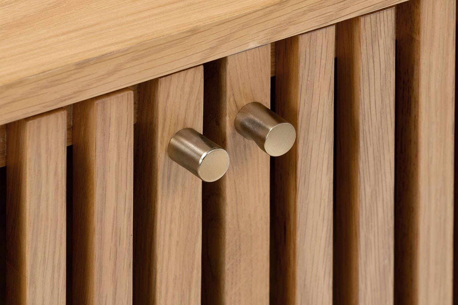 Soho Natural Oak Slatted Corner TV Unit - Shorwell | Furniture World