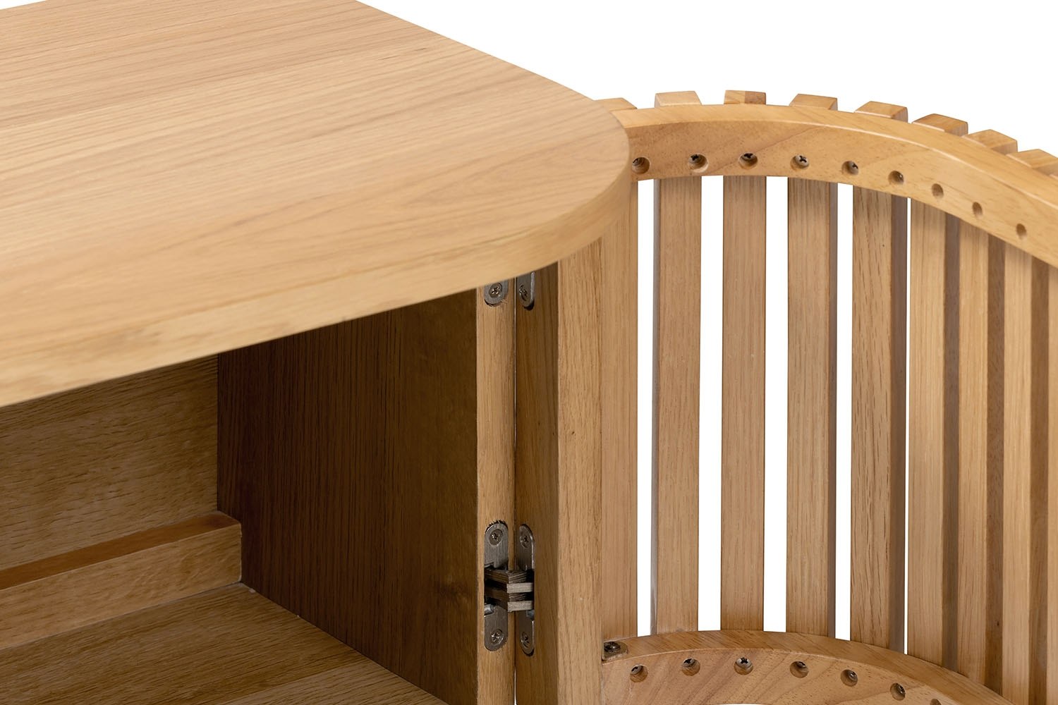 Soho Natural Oak Slatted Small TV Unit - Shorwell | Furniture World