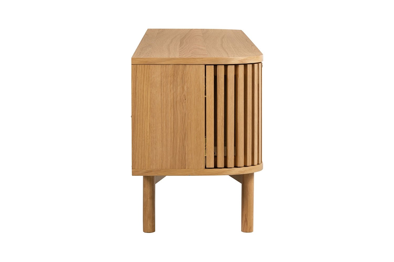 Soho Natural Oak Slatted Large TV Unit - Shorwell | Furniture World