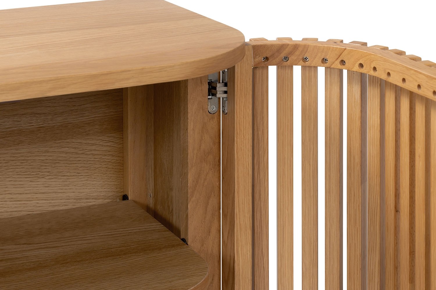 Soho Natural Oak Slatted Cupboard - Shorwell | Furniture World
