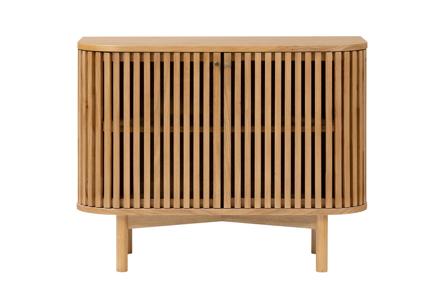 Soho Natural Oak Slatted Small Sideboard - Shorwell | Furniture World