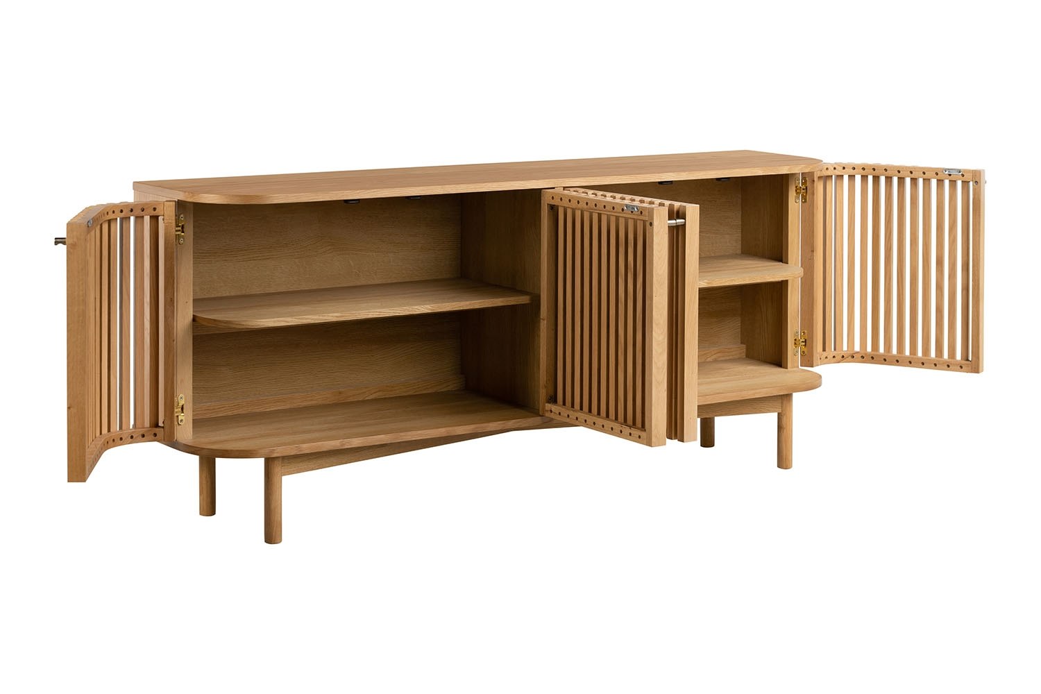 Soho Natural Oak Slatted Large Sideboard - Shorwell | Furniture World