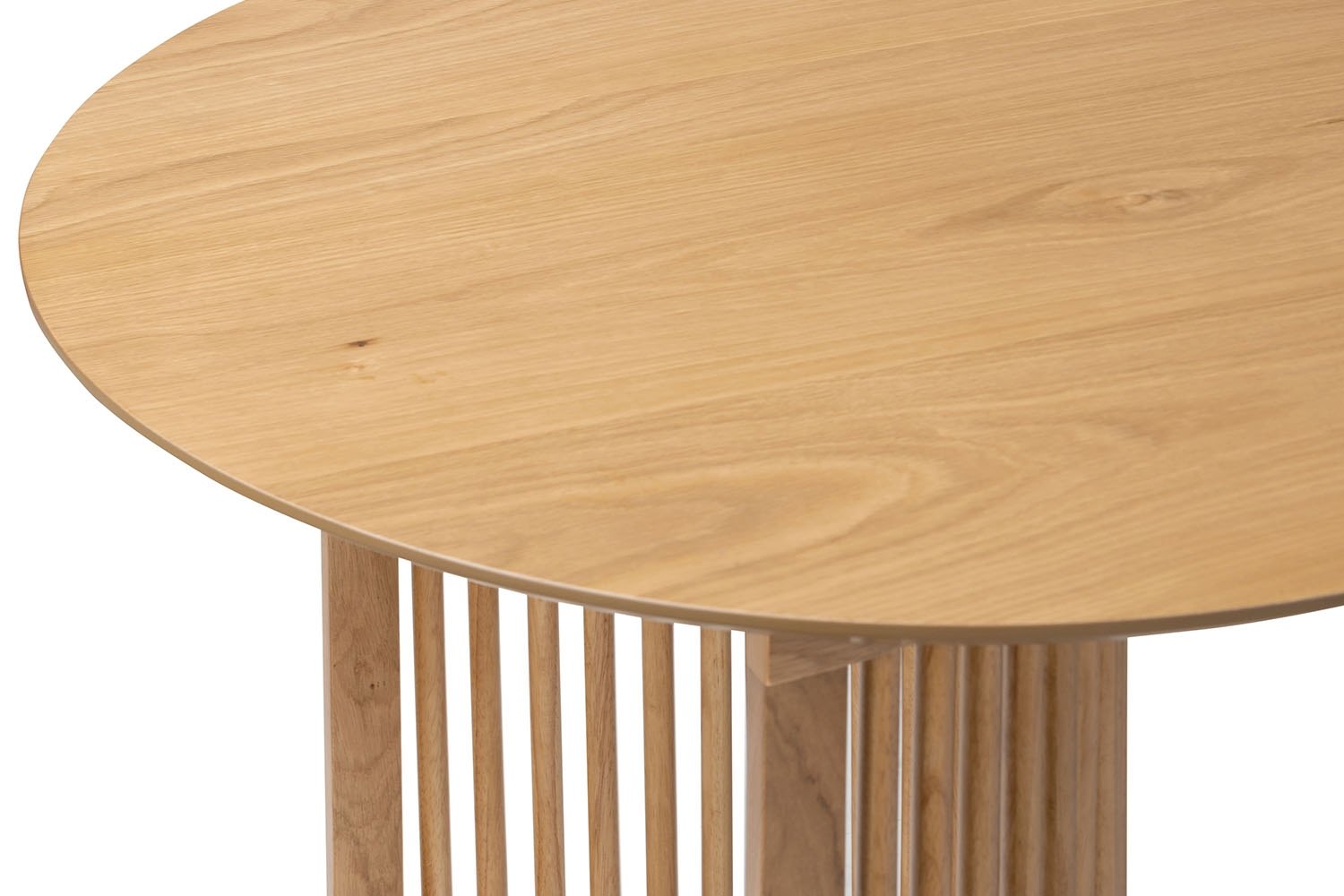 Soho Natural Oak Slatted Oval Dining Table - Shorwell | Furniture World
