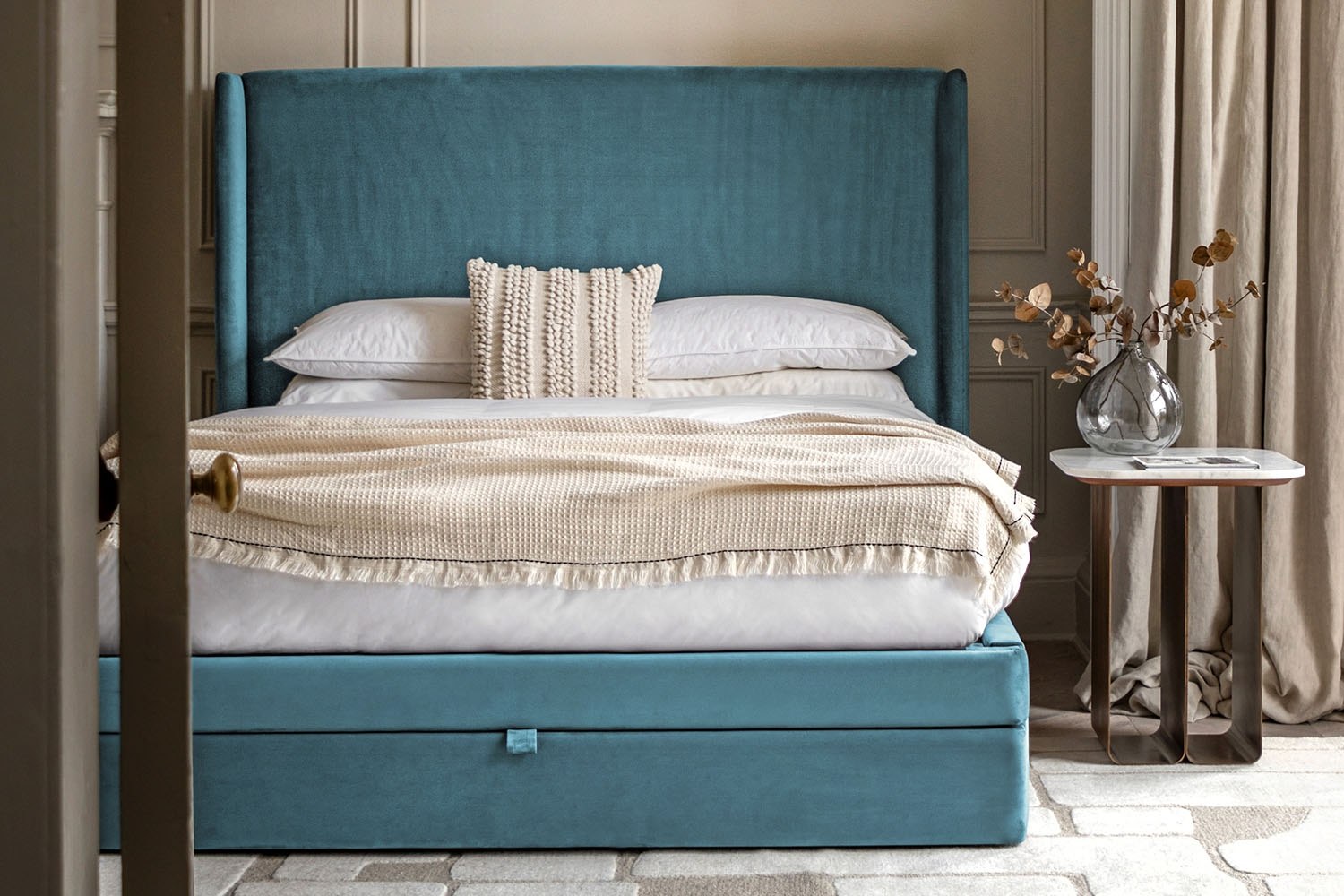 Gallery Direct Halstead Storage Bed Frame in Atlantic Blue | Furniture ...