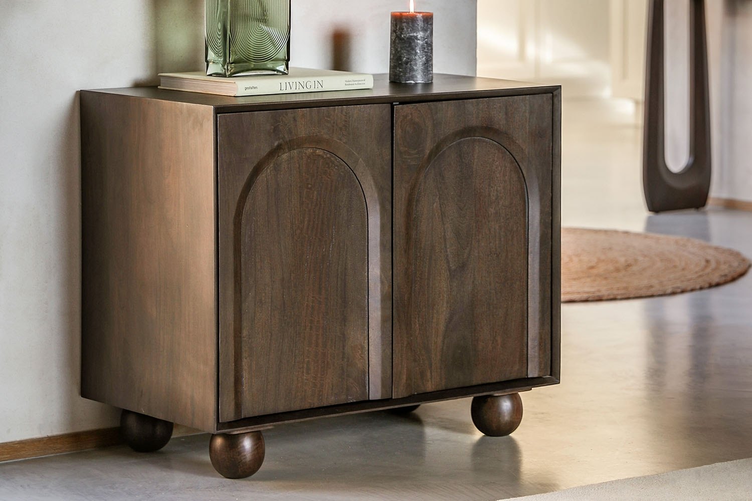 Gallery Direct Arc Walnut Mango Wood Small Sideboard | Furniture World