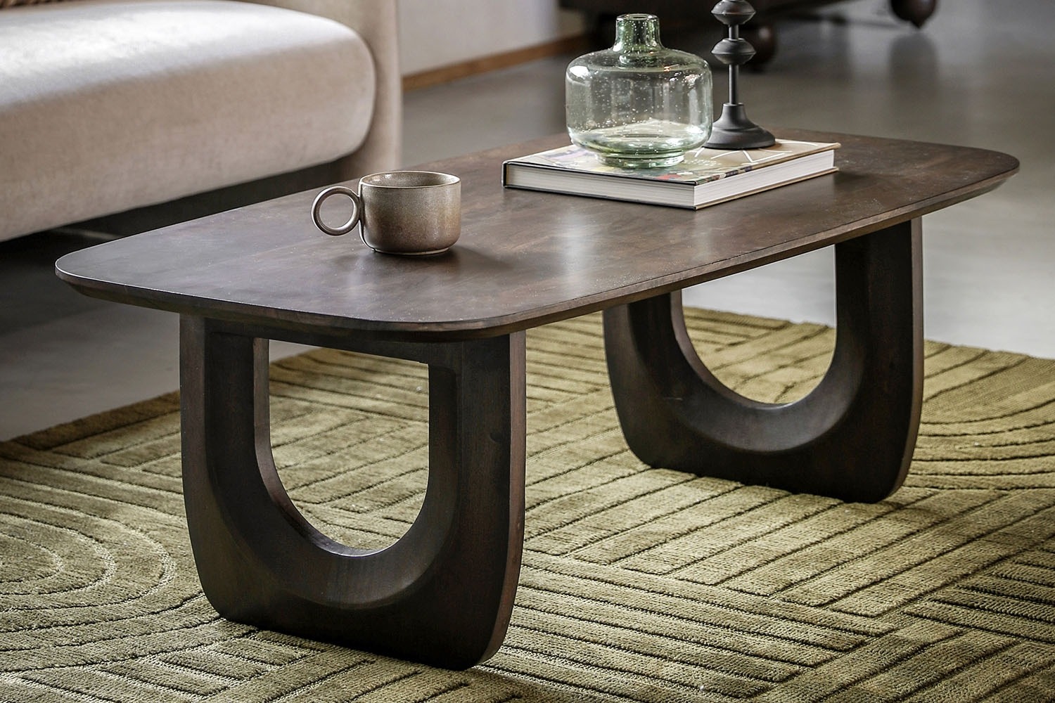 Gallery Direct Arc Walnut Mango Wood Arc Coffee Table | Furniture World