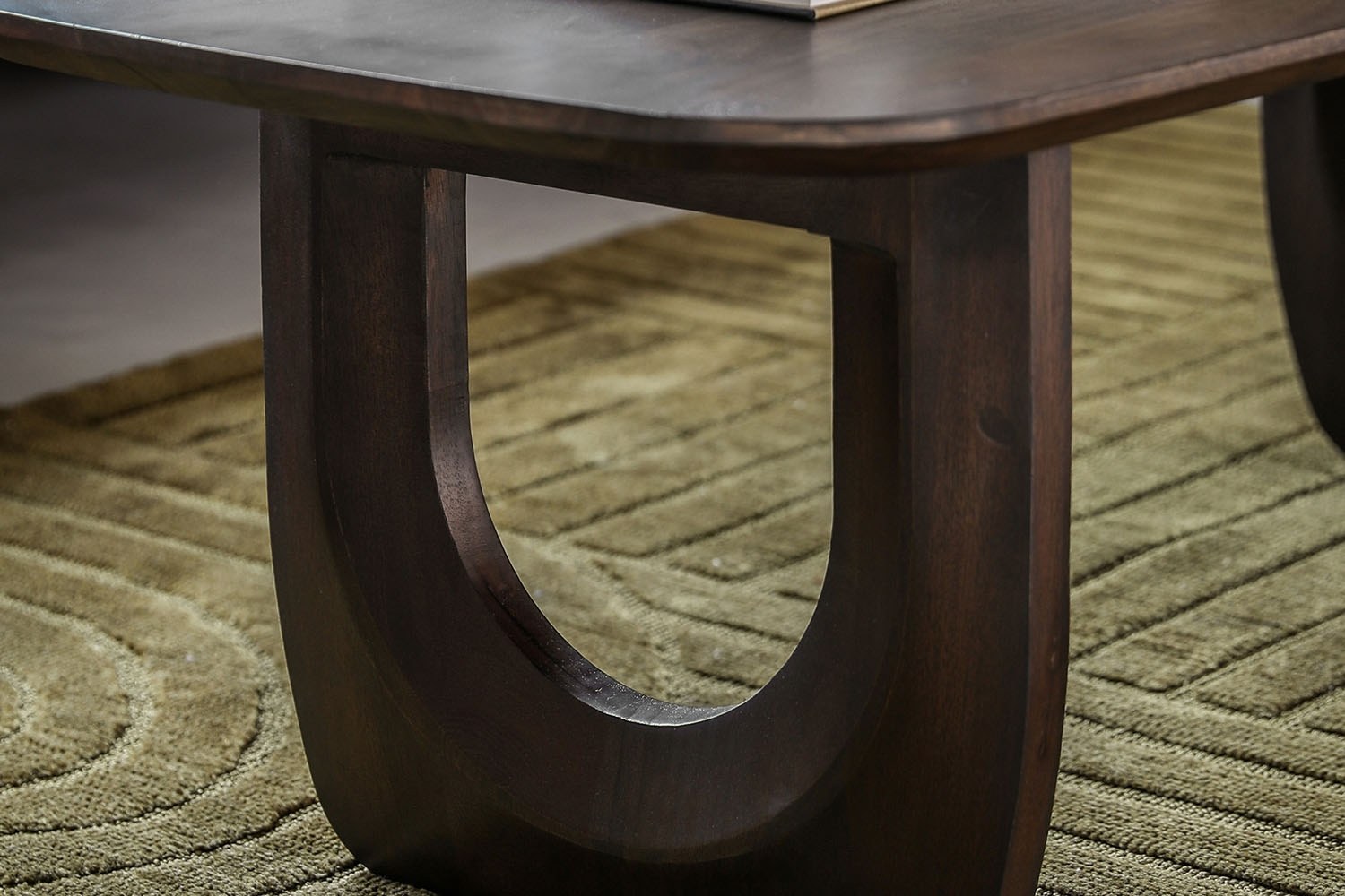 Gallery Direct Arc Walnut Mango Wood Arc Coffee Table | Furniture World
