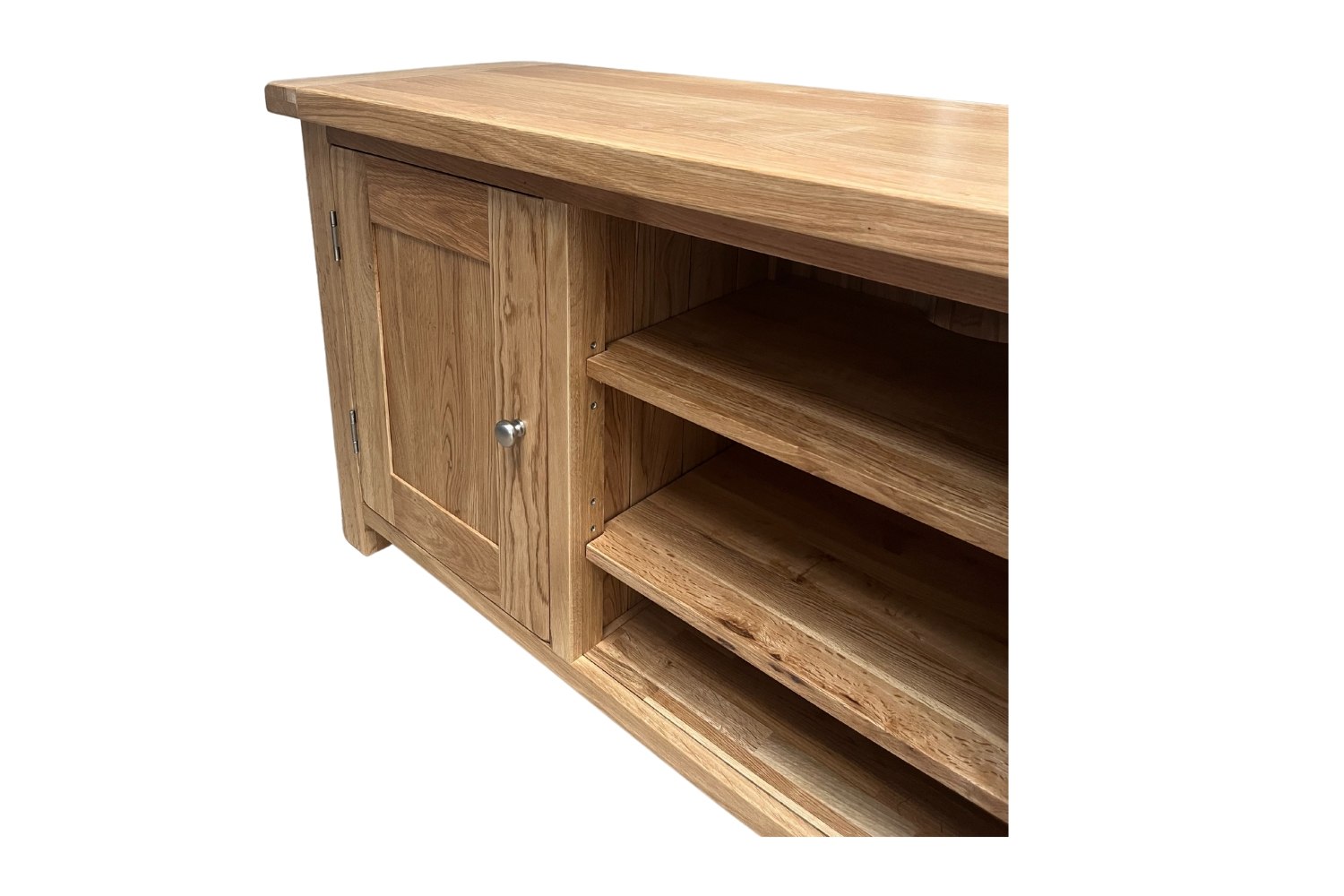 Largo Rustic Solid Oak Large TV Unit with Wood Doors | Furniture World
