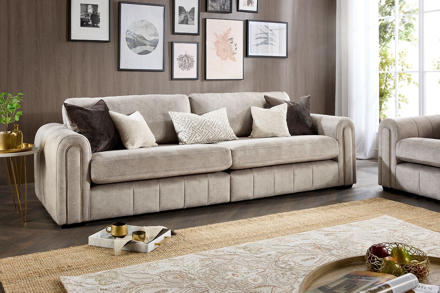 Glamour Plush Large 3 Seater Sofa | Furniture World