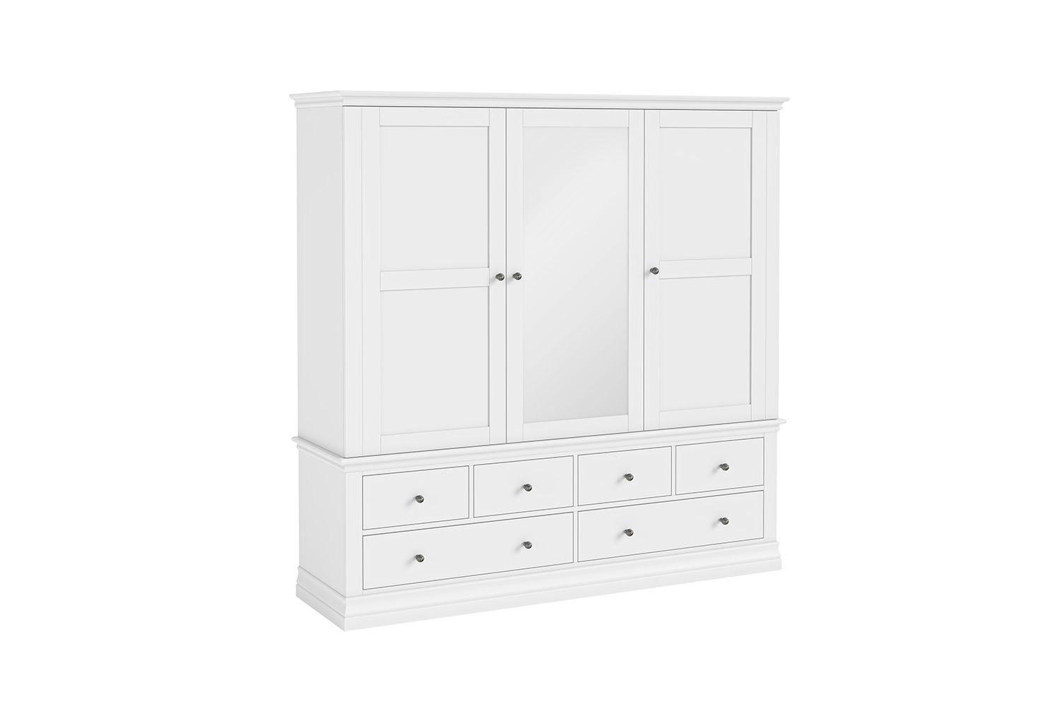 Porter Bordeaux Painted White Triple Wardrobe | Furniture World