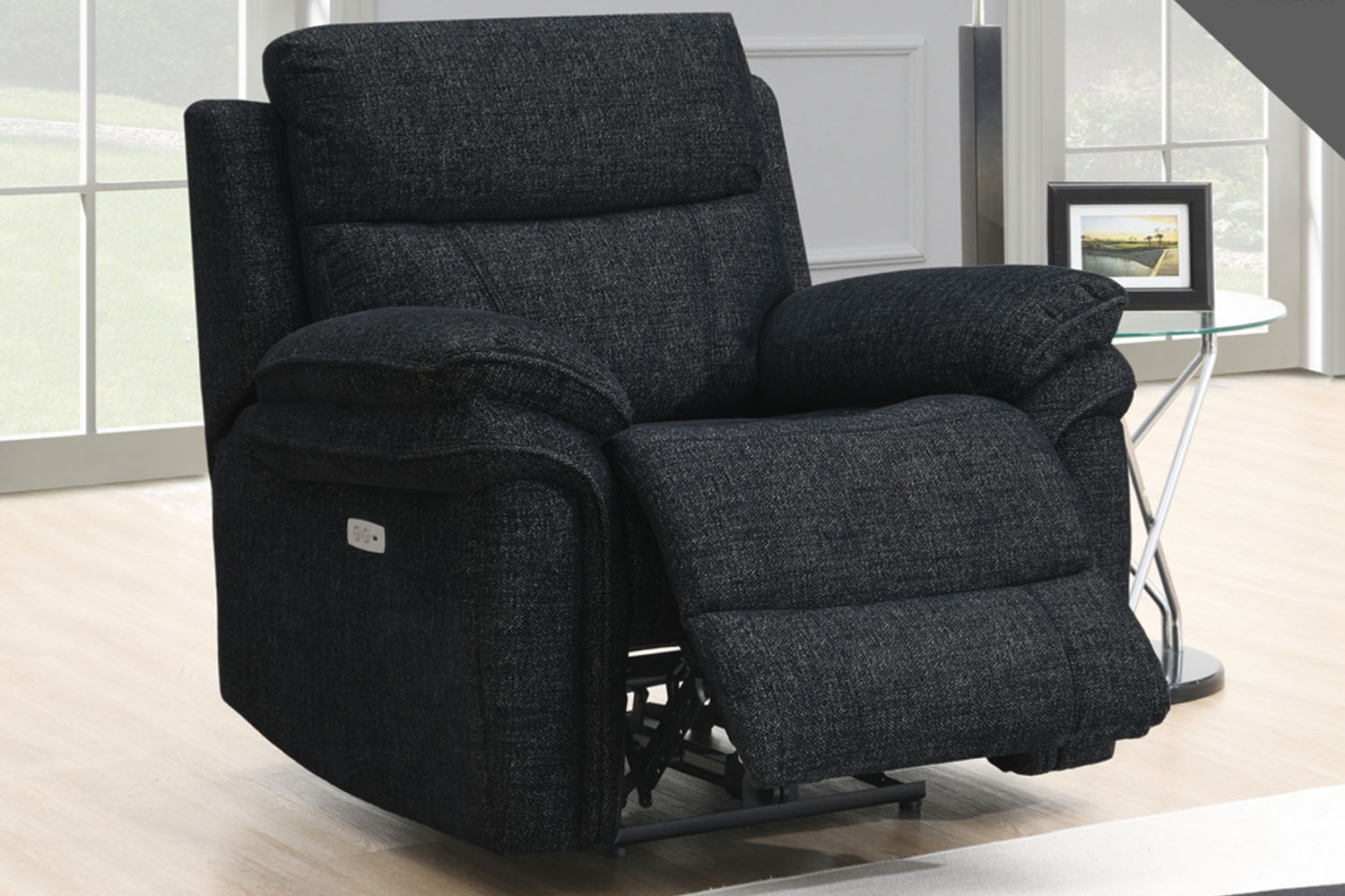 Harrow Chair Electric Recliner in Black | Furniture World