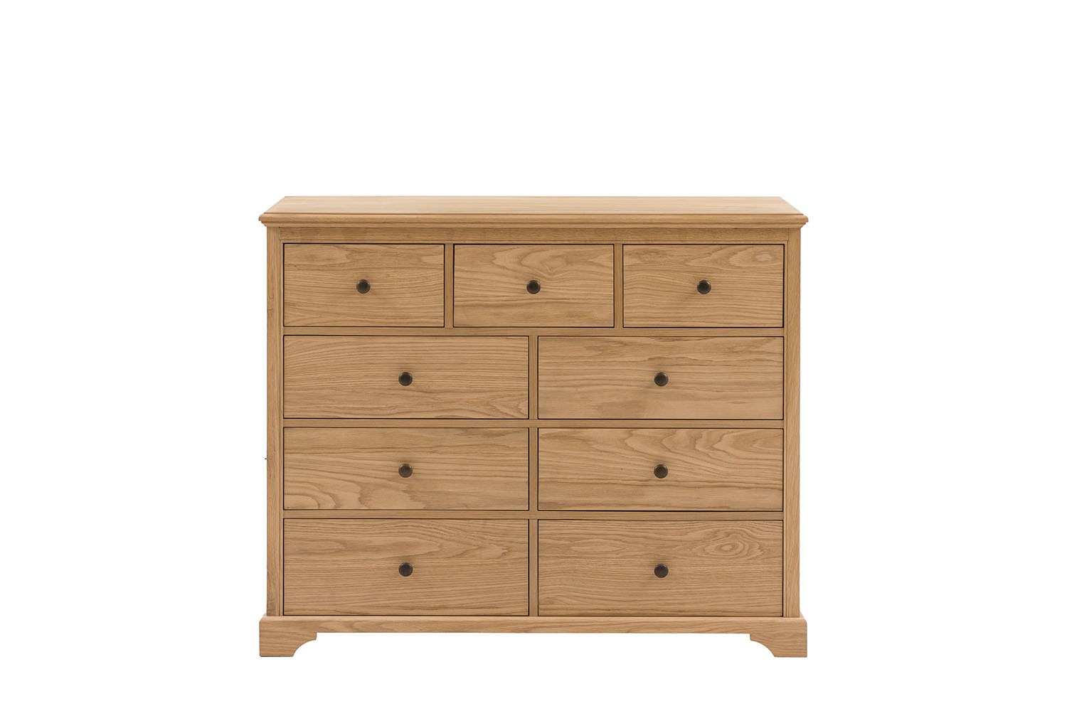Gallery Direct Malvern Natural Oak 9 Drawer Chest of Drawers ...
