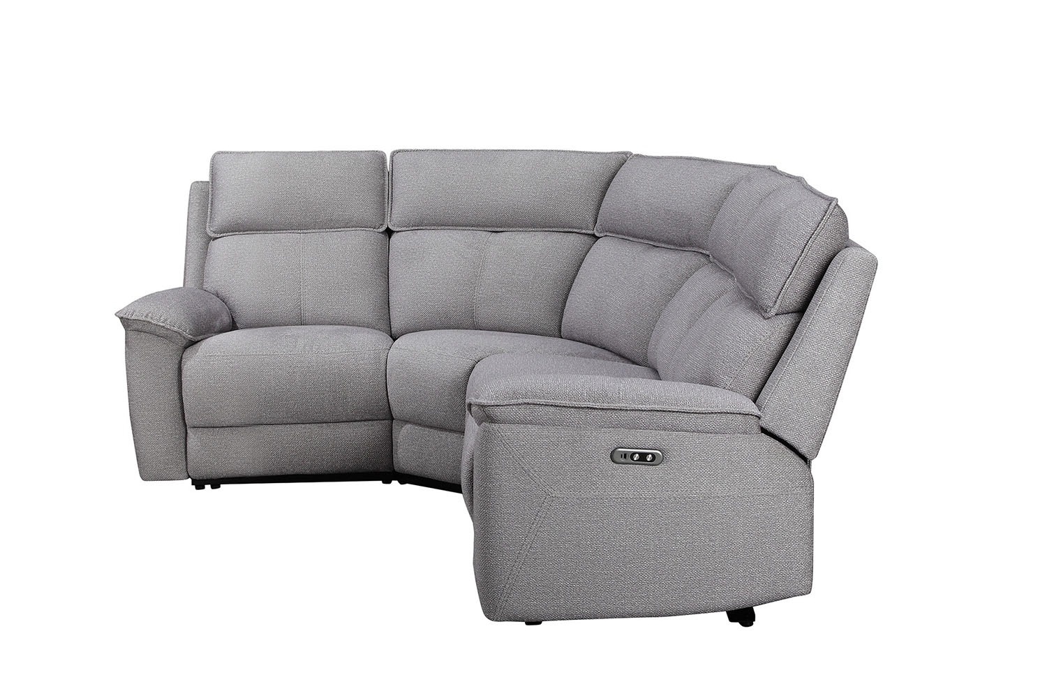 Blaine 4 Seater Electric Recliner Corner Sofa in Greige Fabric ...