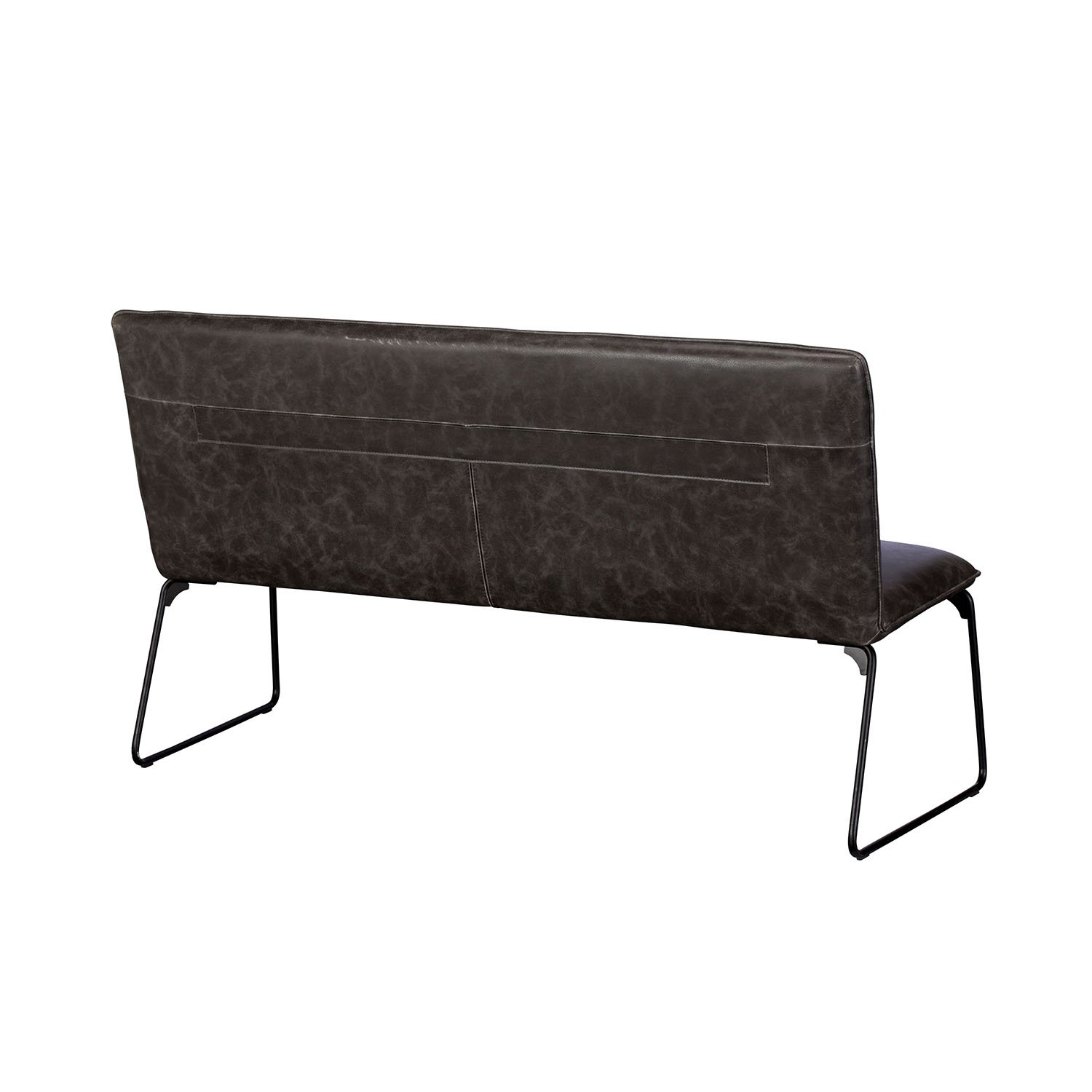 Cooper Low Leather Bench in Grey | Furniture World
