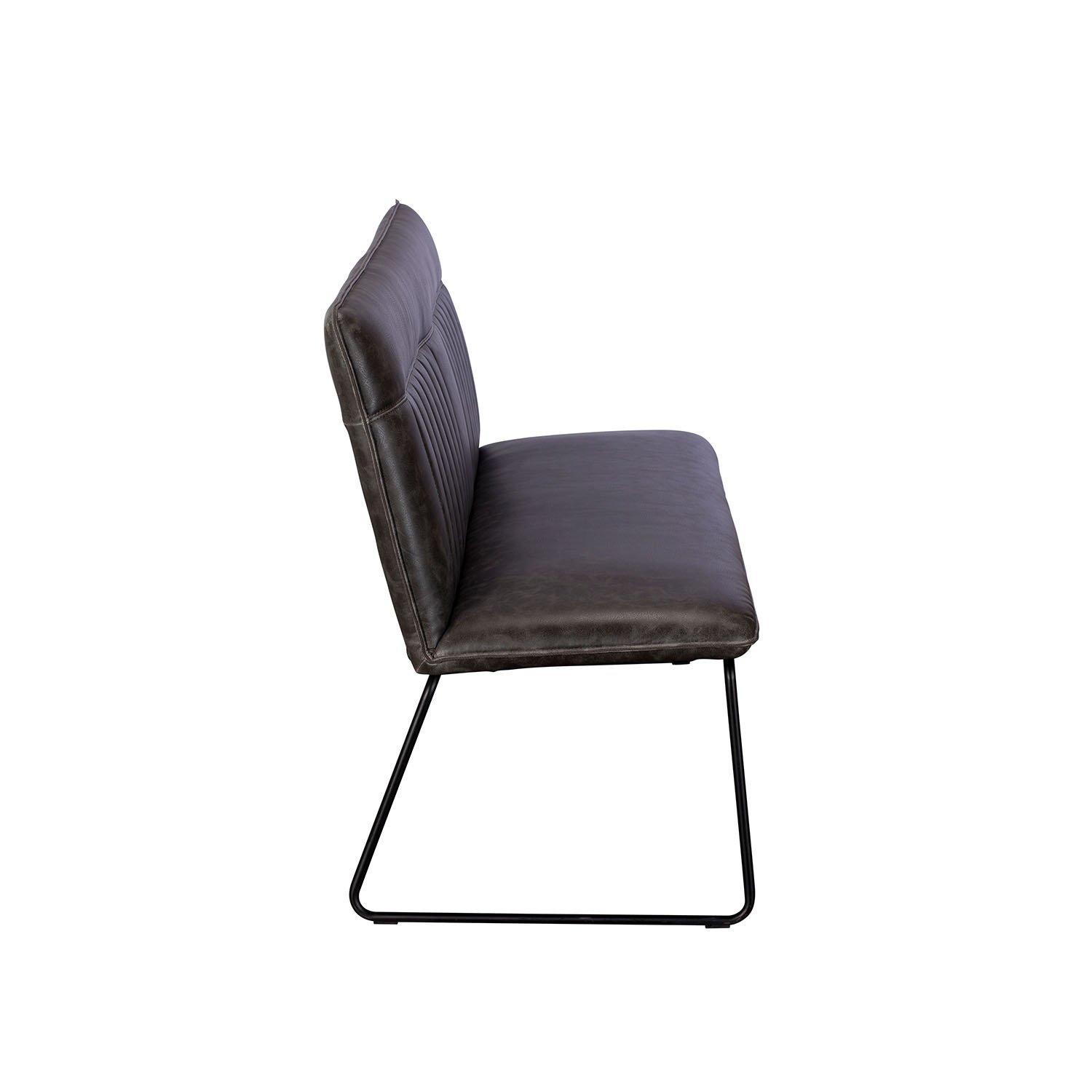 Cooper Low Leather Bench in Grey | Furniture World