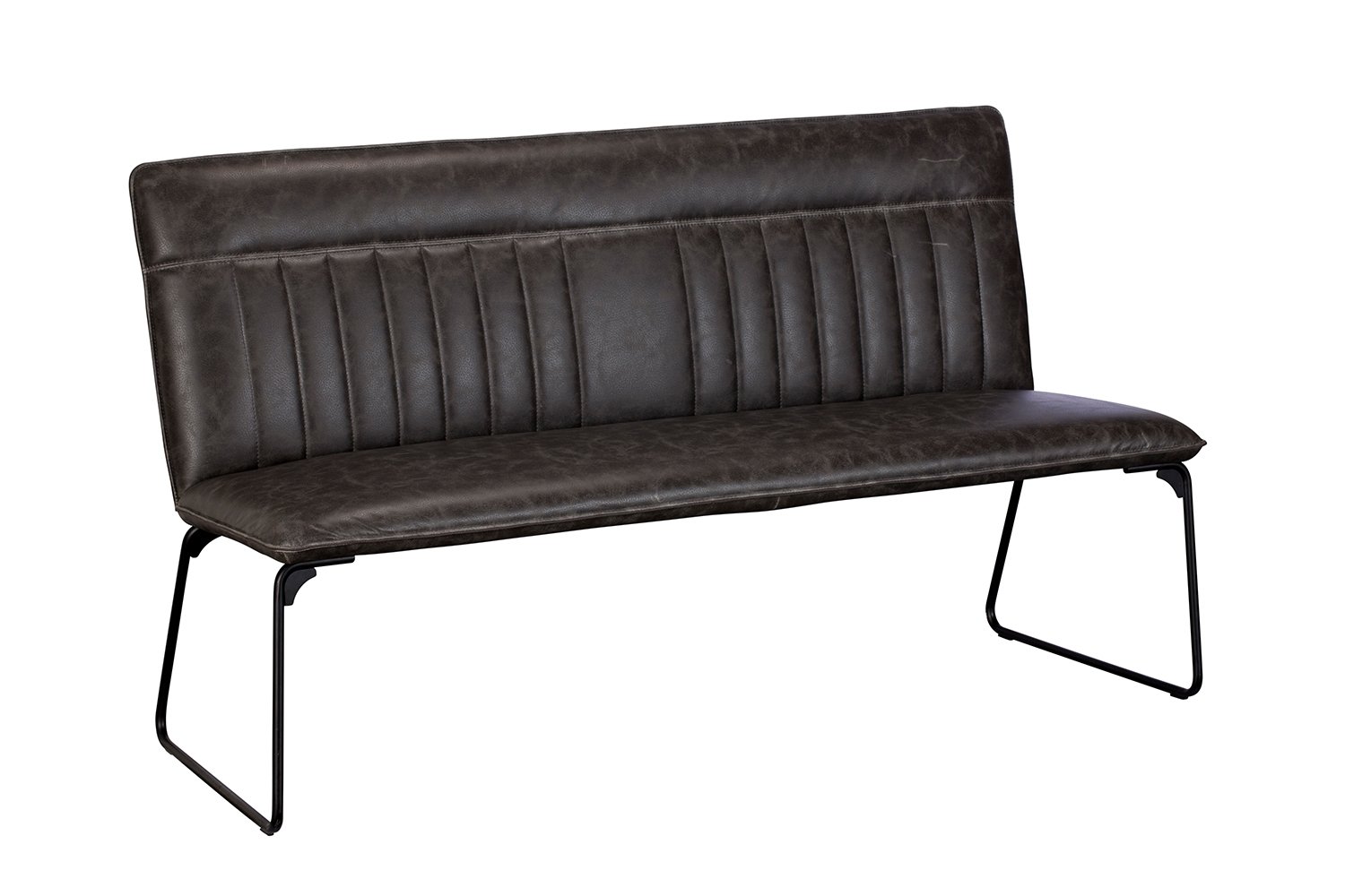 Cooper Low Leather Bench in Grey | Furniture World
