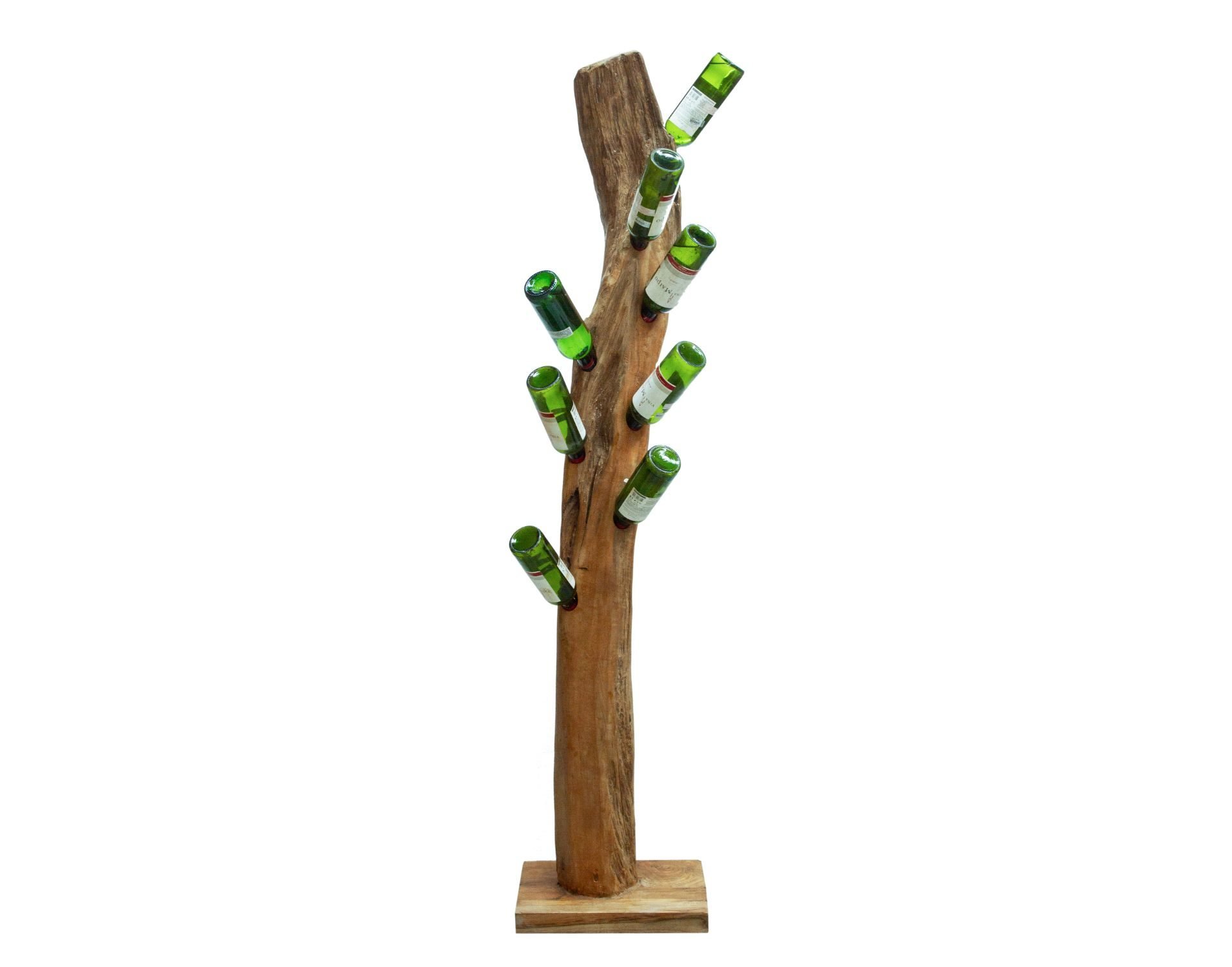 Freestanding Teak Branch Wine Rack for 8 Bottles - Furniture World