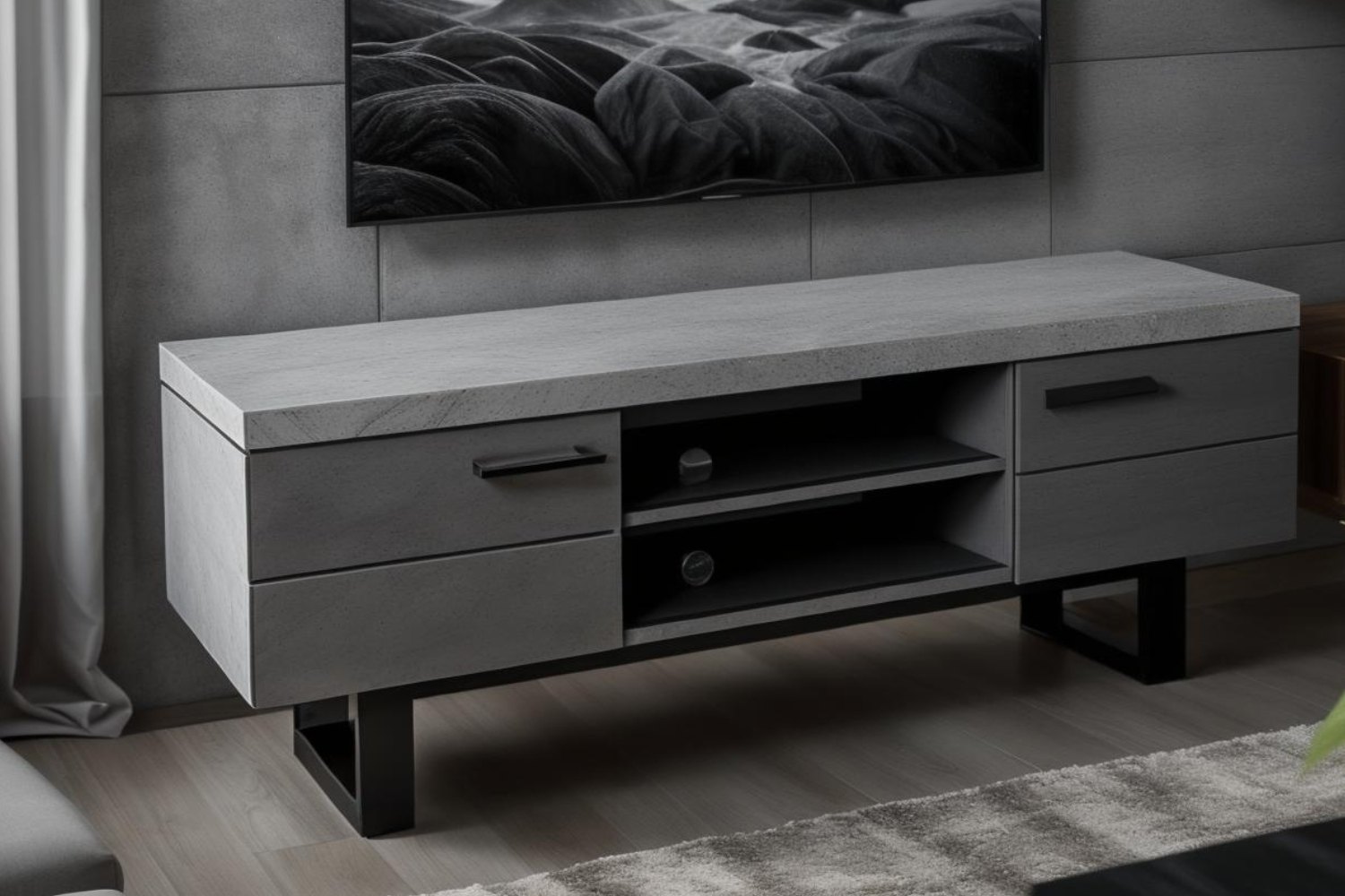 Forge Stone Effect TV Unit Stone Effect | Furniture World