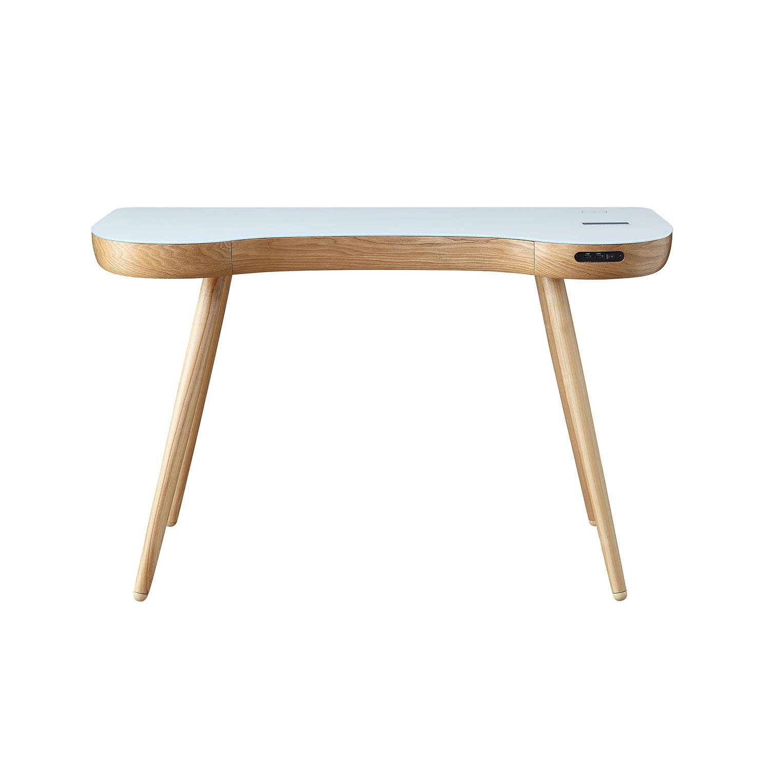 San Francisco Smart Desk - Oak/White Glass Top | Furniture World