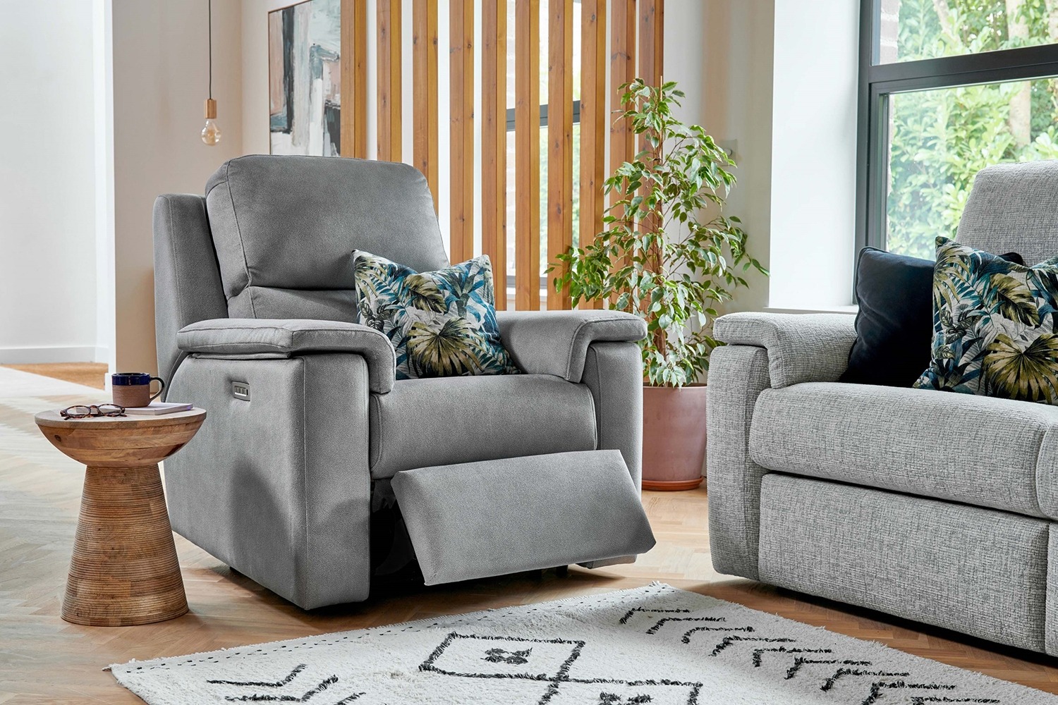 G Plan Harper Fabric Lumbar Recliner Chair | Furniture World