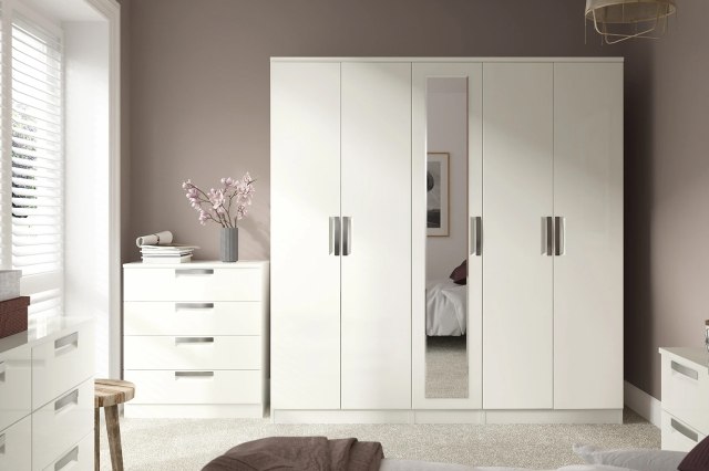 Milly High-Gloss Double Tall Wardrobe | Furniture World