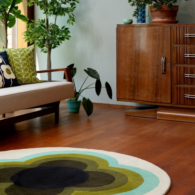 Orla Kiely Sunflower Olive Rug | Furniture World