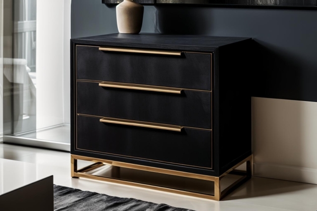 Black oak chest of drawers store