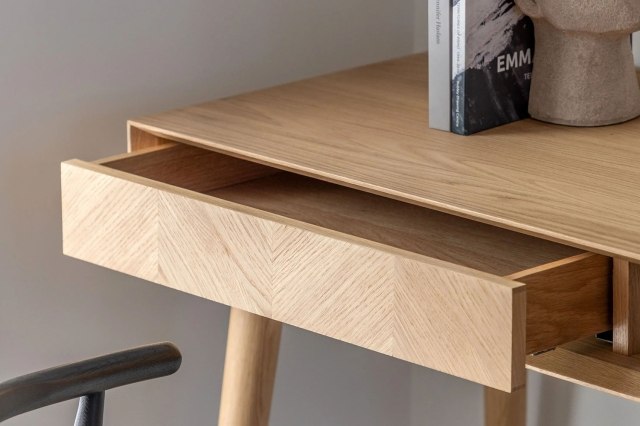 Gallery Direct Milano Oak 1 Drawer Desk - Furniture World