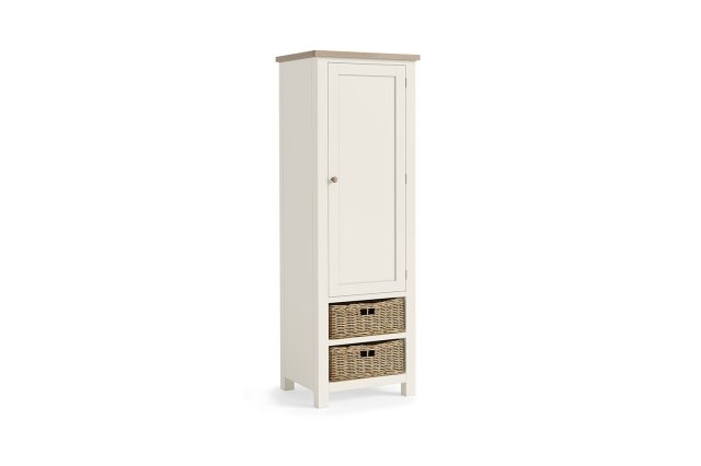 Modern Country Trelan Painted Oak Coconut White Larder Unit | Furniture ...