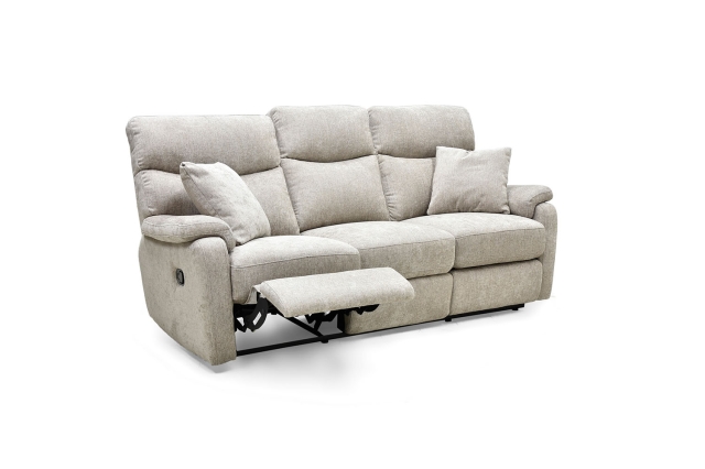 Monet 3 Seater Manual Recliner Sofa in Mink Fabric STOCK