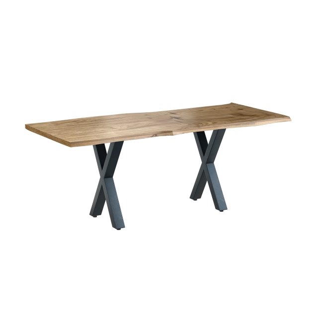 Live Edge Reclaimed Wood 2m Dining Table with X Shaped Legs in Natural ...